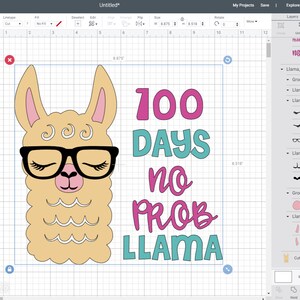 Back to School SVG , Llama Svg, 100 Days No Prob Llama Svg , Llama Clip ...