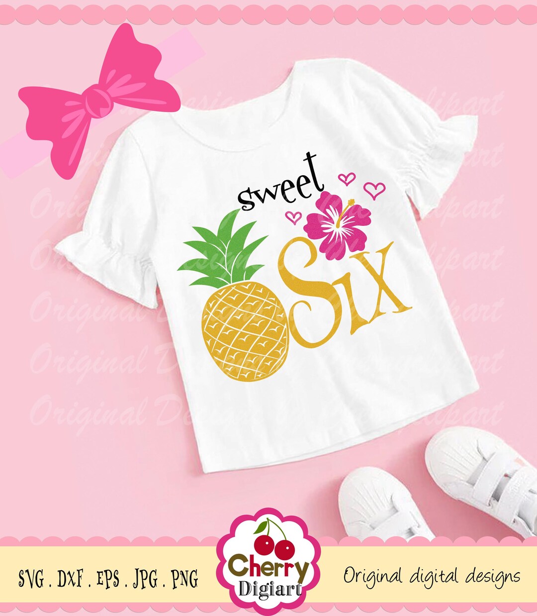 Sweet Pineapple Six Svg, Birthday Six Svg, Fruit Svg Silhouette ...