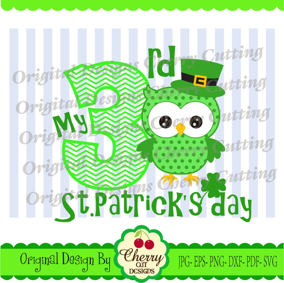 My 3rd St.patrick's Day With Owl St.patrick's Day Owl - Etsy