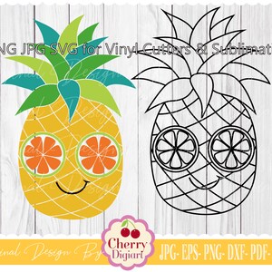 Summer Pineapple Sunglasses Pineapple Svg Png Jpg Silhouette & Cricut ...
