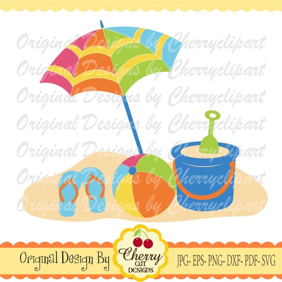 Summer Beach Sand Svg Beach Umbrella Ball Svg Silhouette & - Etsy