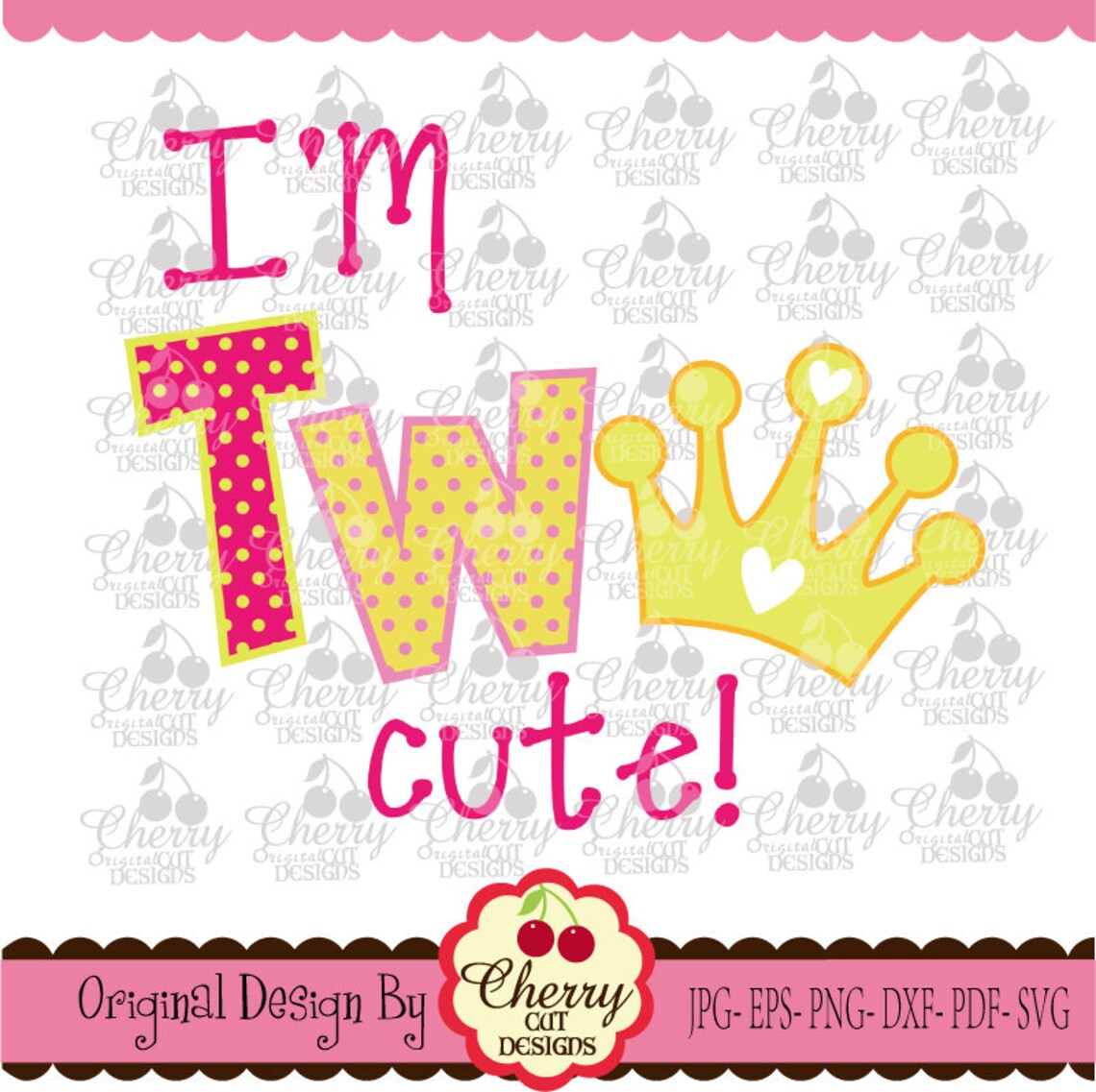 I'm TWO Cute SVG Dxf Birthday TWO Silhouette & Cricut Cut - Etsy