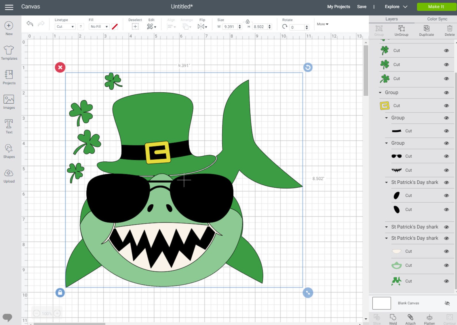 St. Patrick's Day Shark SVG: Leprechaun Hat Clipart (digital Download ...