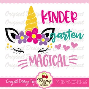 Unicorn SVG , Kindergarten Magical Svg, Back to School Svg Silhouette ...
