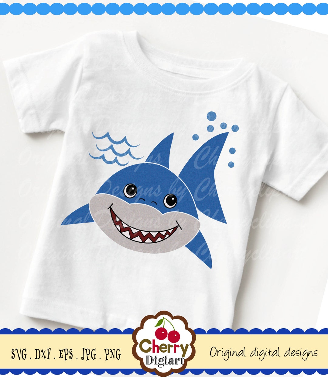 Daddy Shark PNG SVG: Father's Day Sublimation Art Design (digital ...