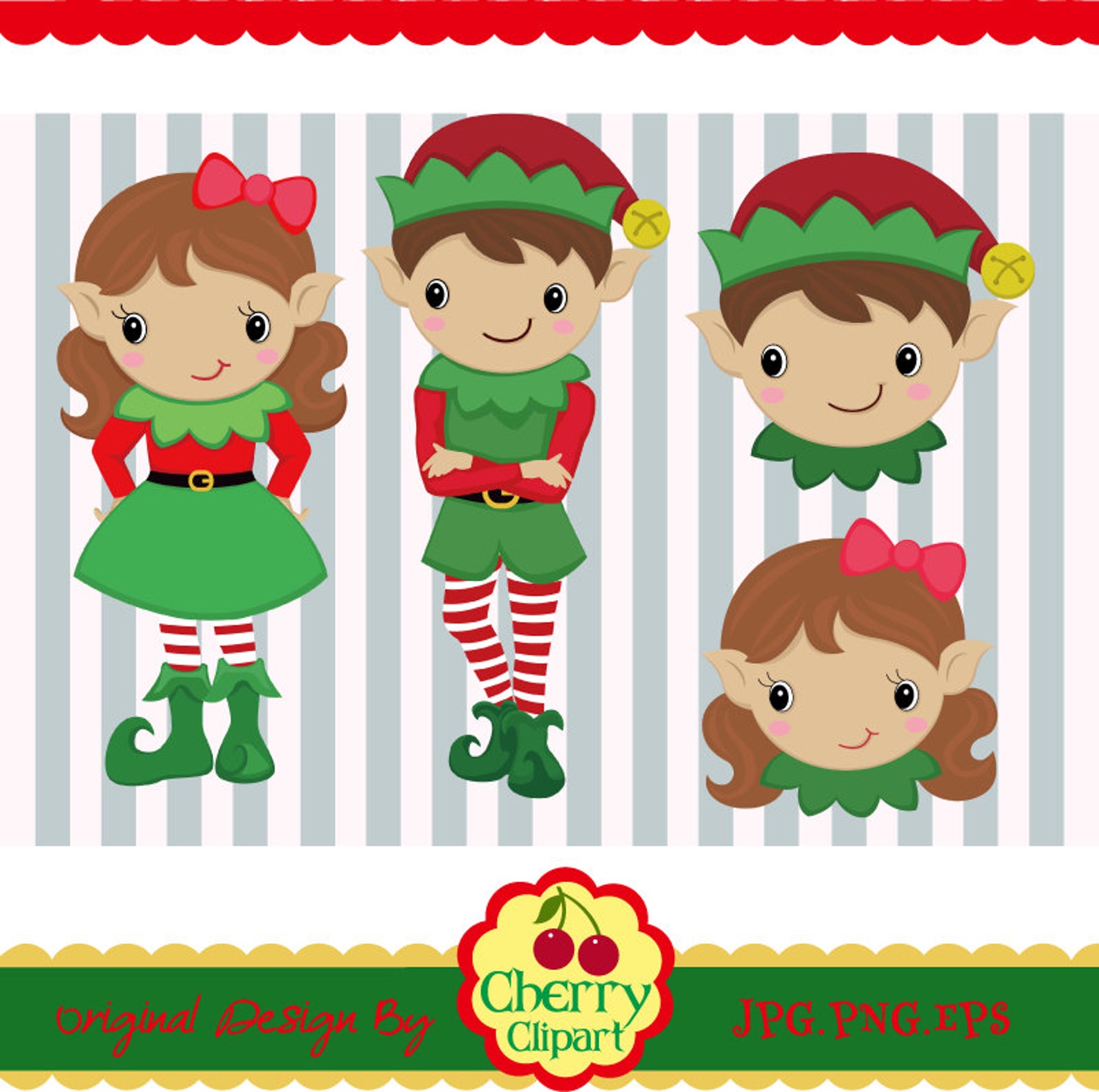 Elf Boy and Girl Digital Clip Art Set-santa's Little - Etsy