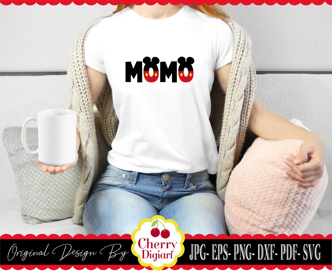 MOMO Mouse Ears MOMO SVG Png Jpg Silhouette & Circut Cut Files FMSVG27 ...