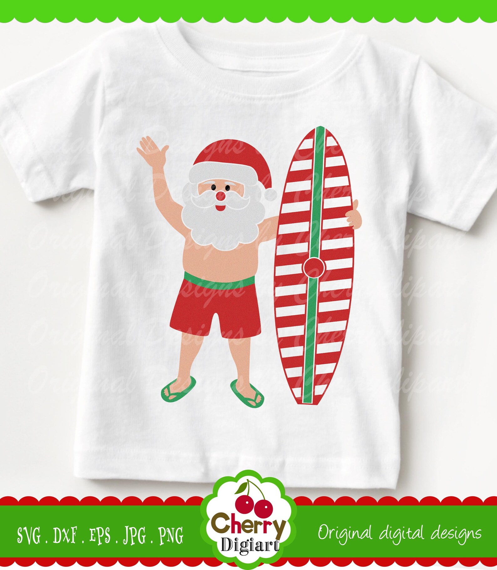 Christmas Santa Claus Svg Beach Christmas Santa Svg - Etsy