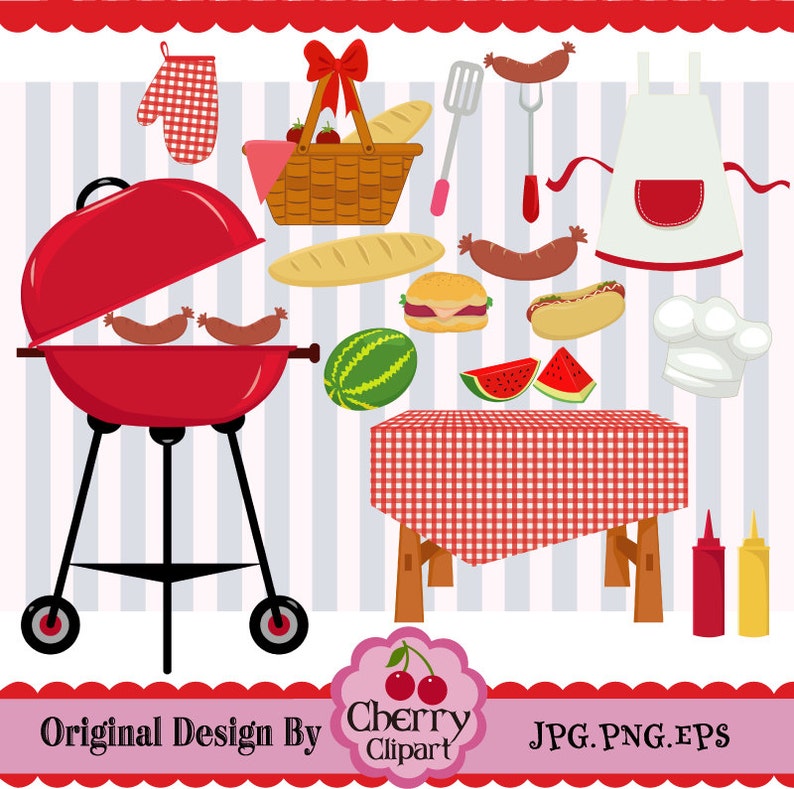 BBQ Partybackyard Bbqbarbecue Picnic Digital Clip - Etsy