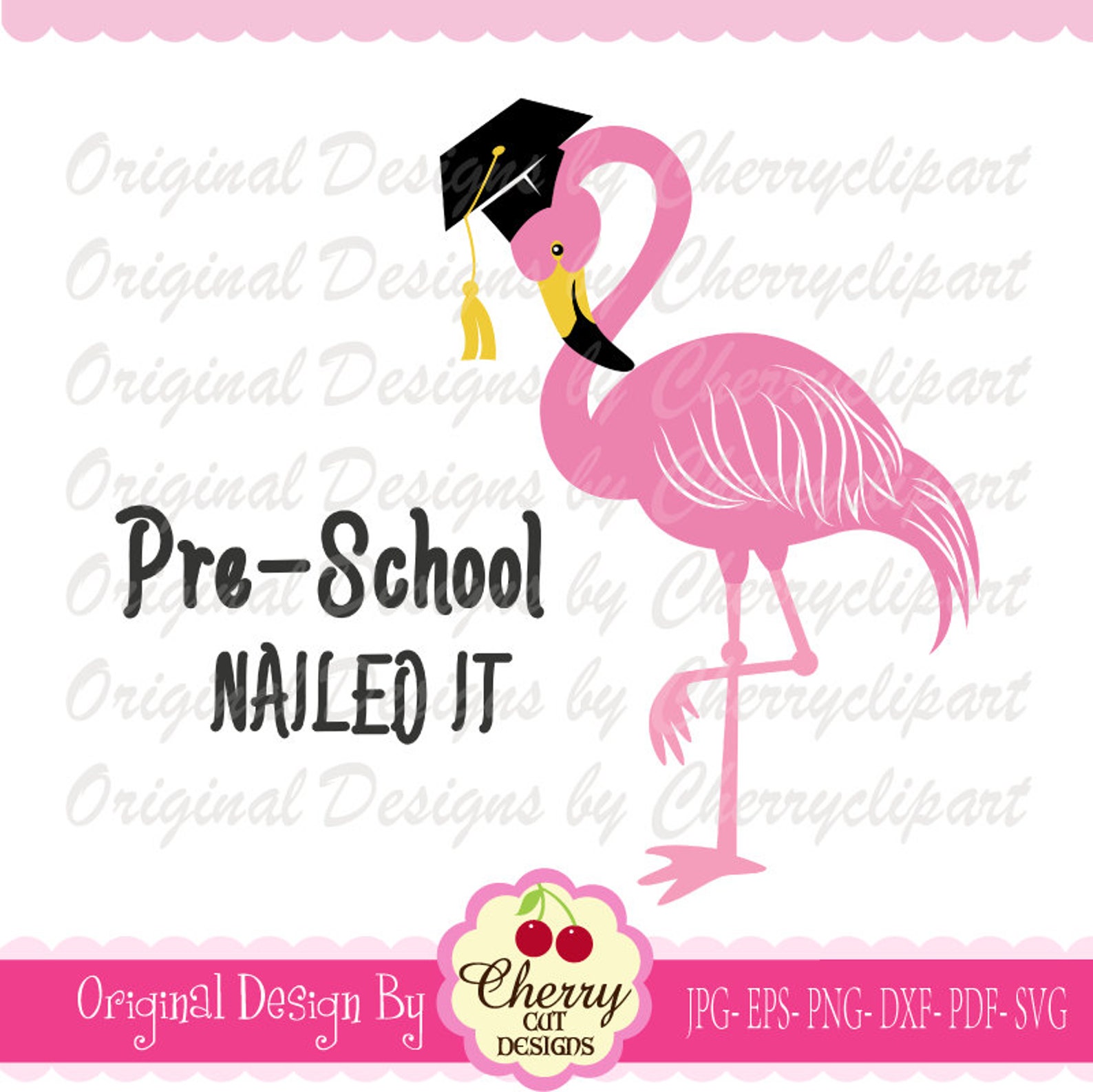Flamingo SVG DXF Graduation Cap Flamingo Svg Silhouette & - Etsy