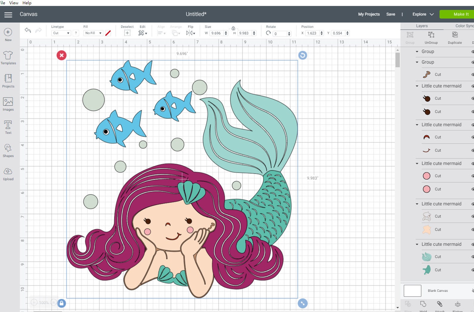Mermaid Svg Little Cute Mermaid Svg Silhouette & Cricut Cut - Etsy