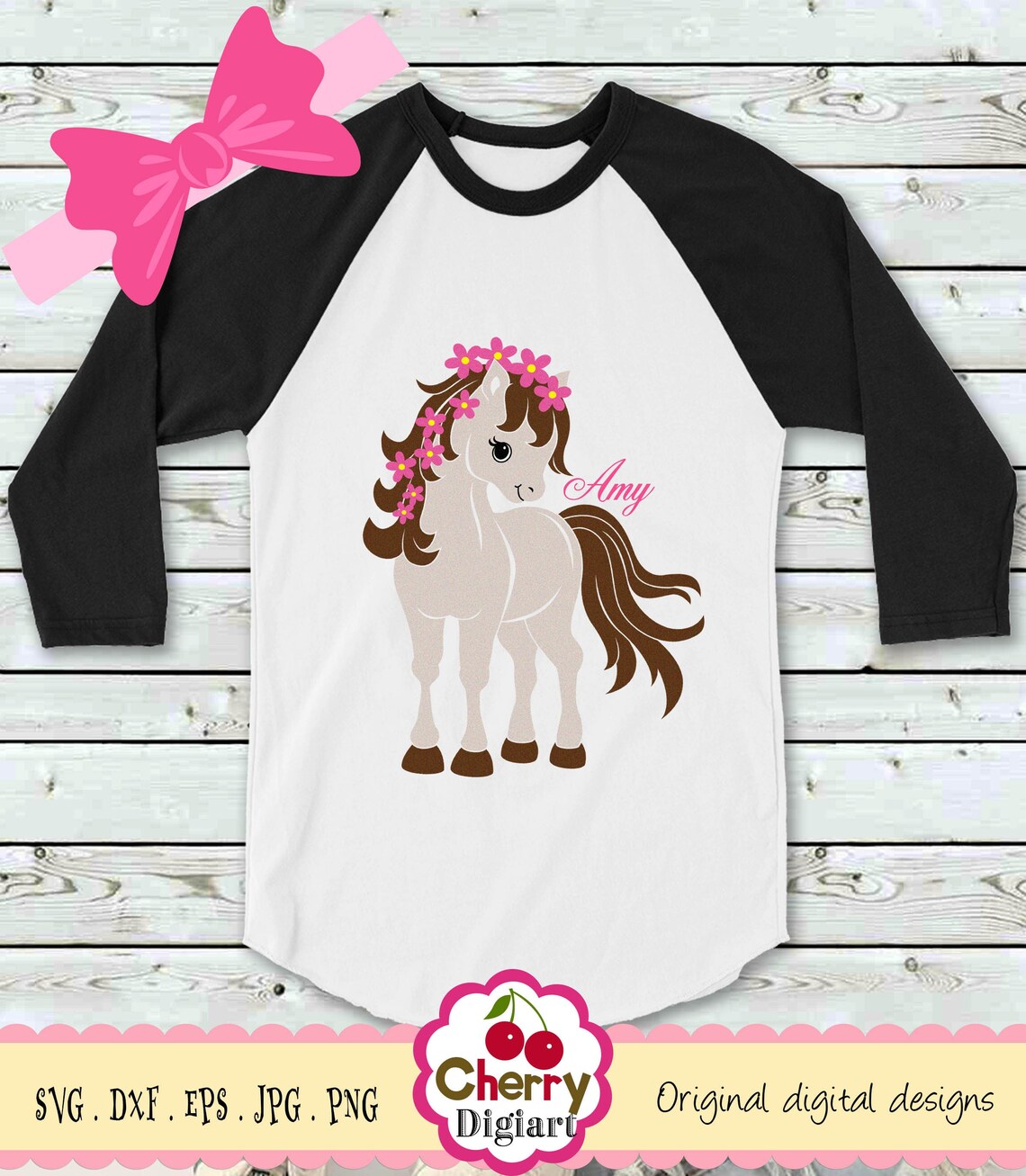 Pony Svg Flowres Pony Svg Farm Animal Svg Silhouette and - Etsy