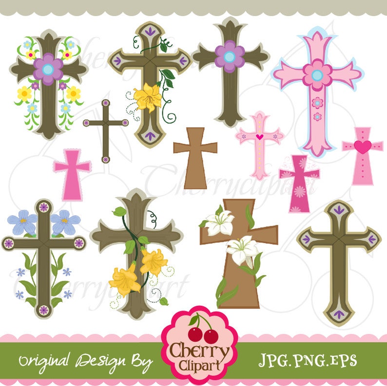 Easter Crosses digital clipart set-Crosses digital clipart-for | Etsy