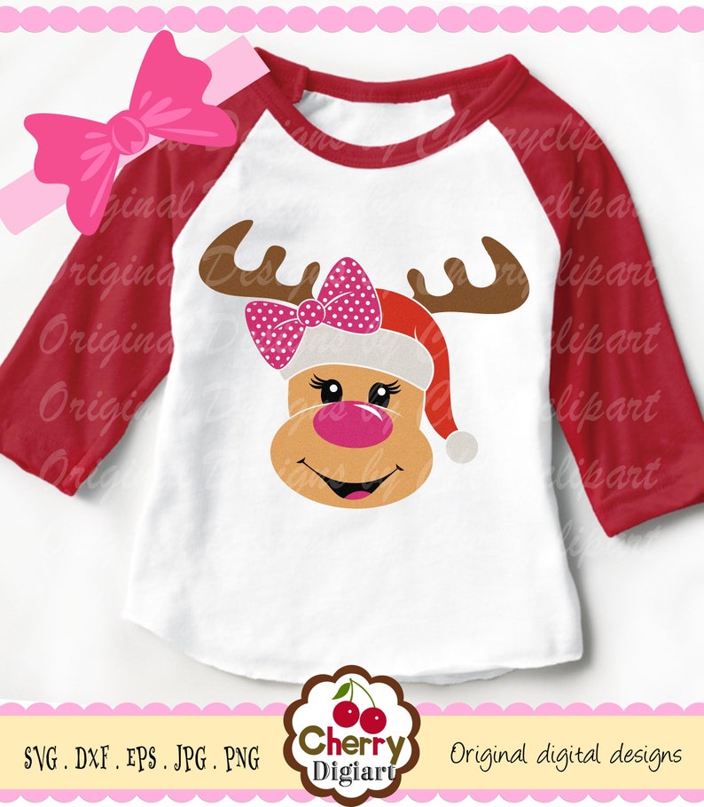 Christmas Reindeer Girl SVG Reindeer Face Silhouette & Cricut - Etsy
