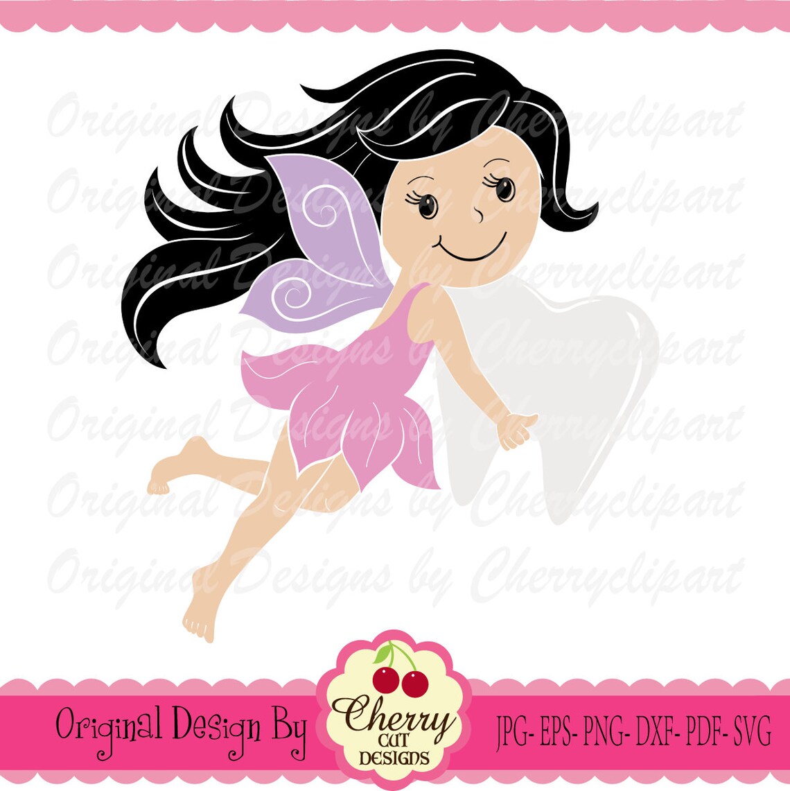 Tooth Fairy Svg Cute Fairy With Tooth Silhouette & Circut Cut - Etsy