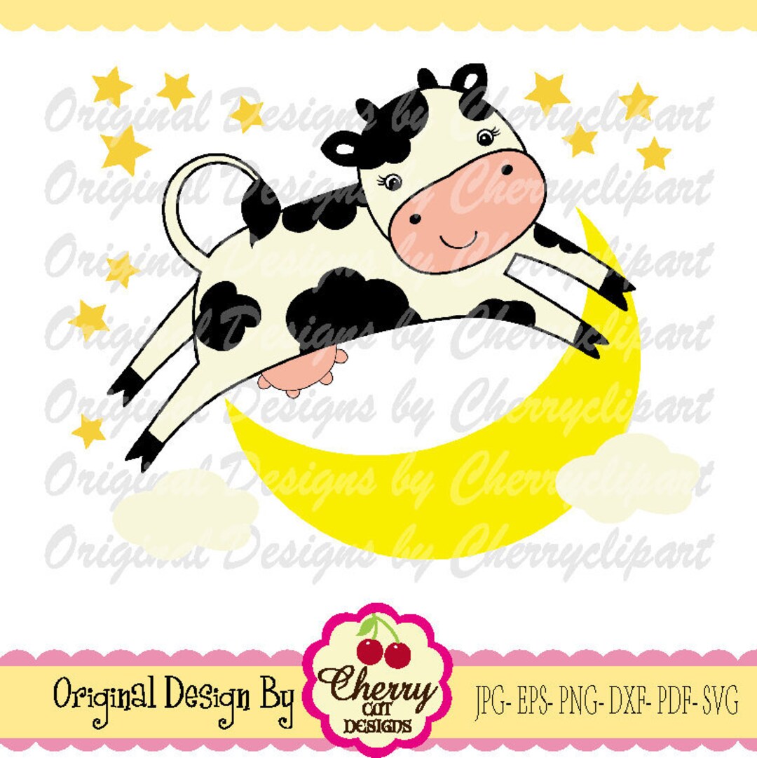 The Cow Jumped Over The Moon Clip Art