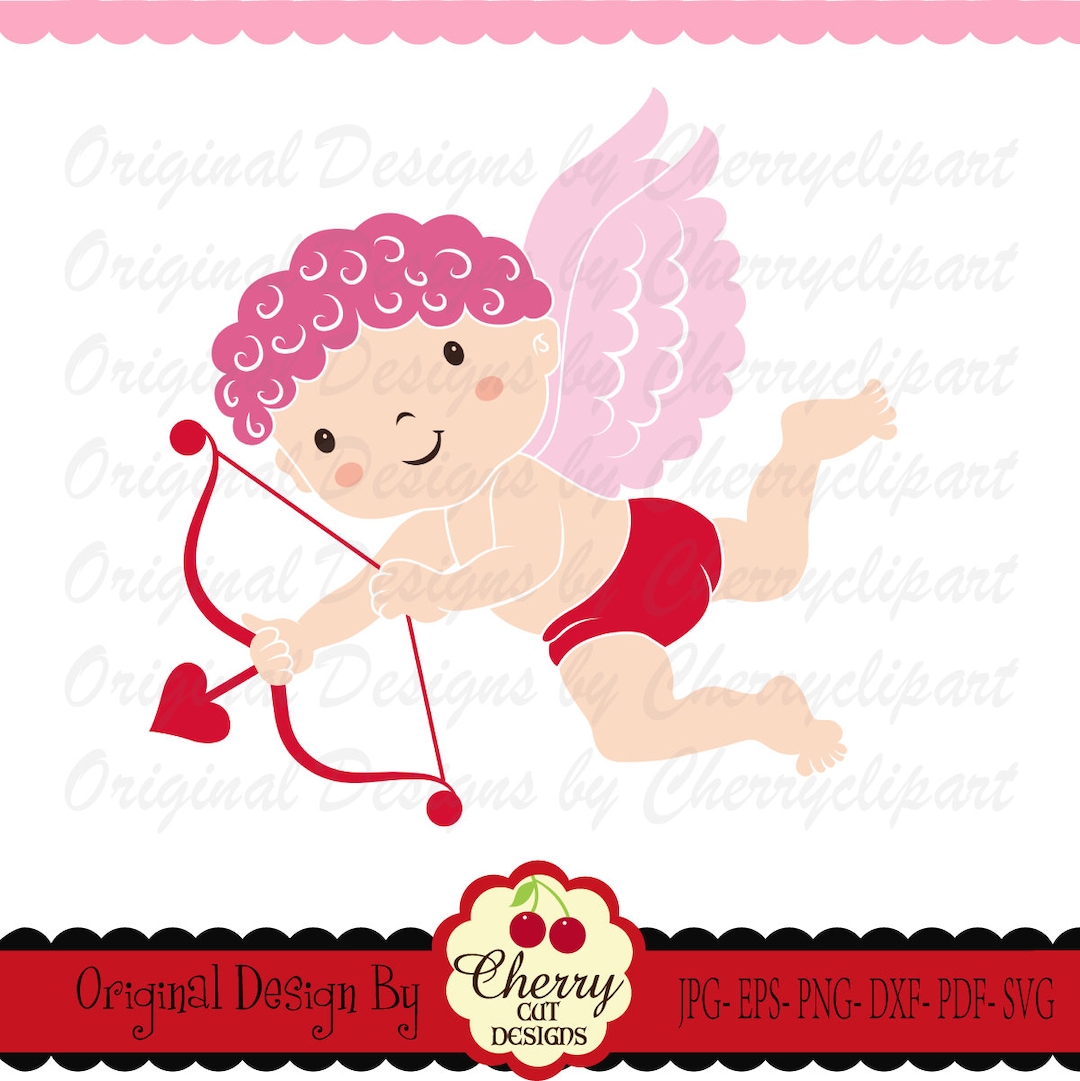 Valentine Cute Cupid Svg Silhouette & Cricut Cut Files, Cupid Clip Art ...