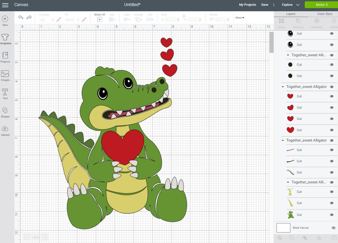 Valentine's Day alligator svg Baby alligator with heart | Etsy