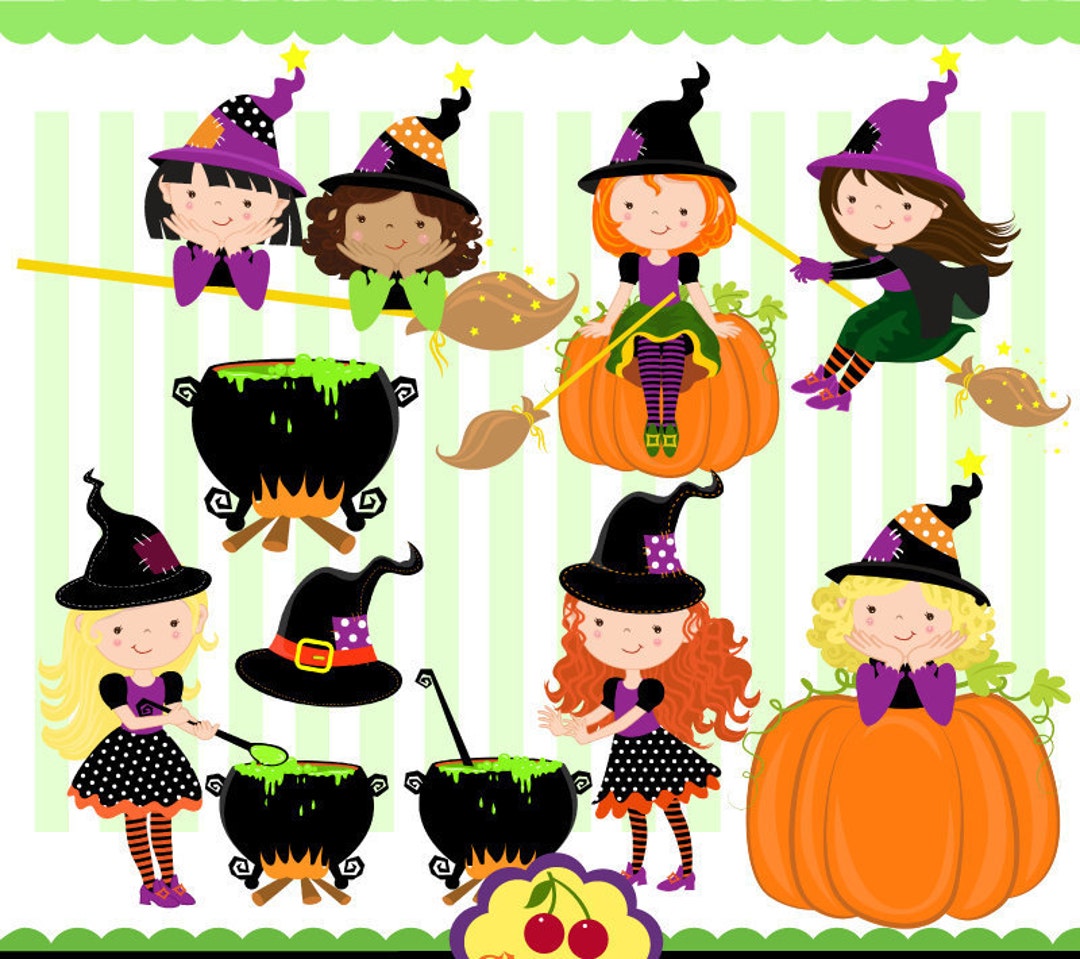 Halloween Png, Witches Png Clip Art Set - Etsy