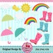 Spring Clip Art,april Shower Digital Clip Art,rain Clip Art-digital ...