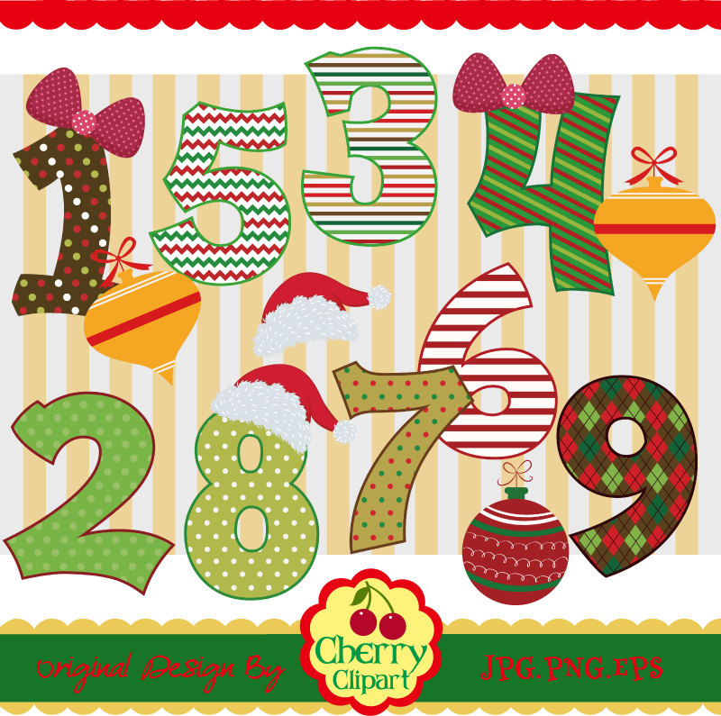 Christmas Numbers Clipart