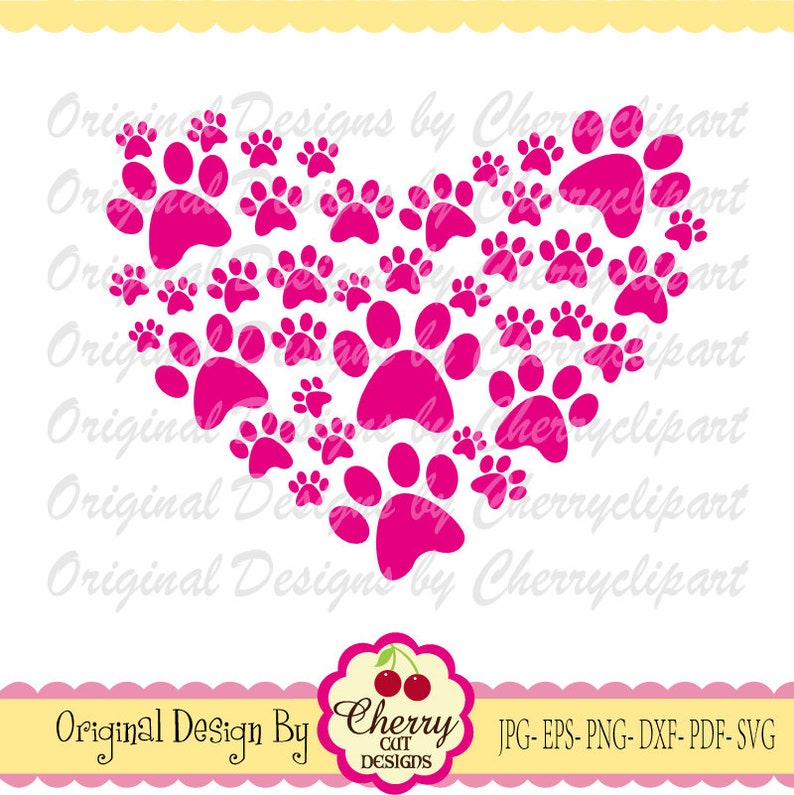 Paw Prints Svg Dxf Silhouette Cut Files Cricut Cut Design | Etsy