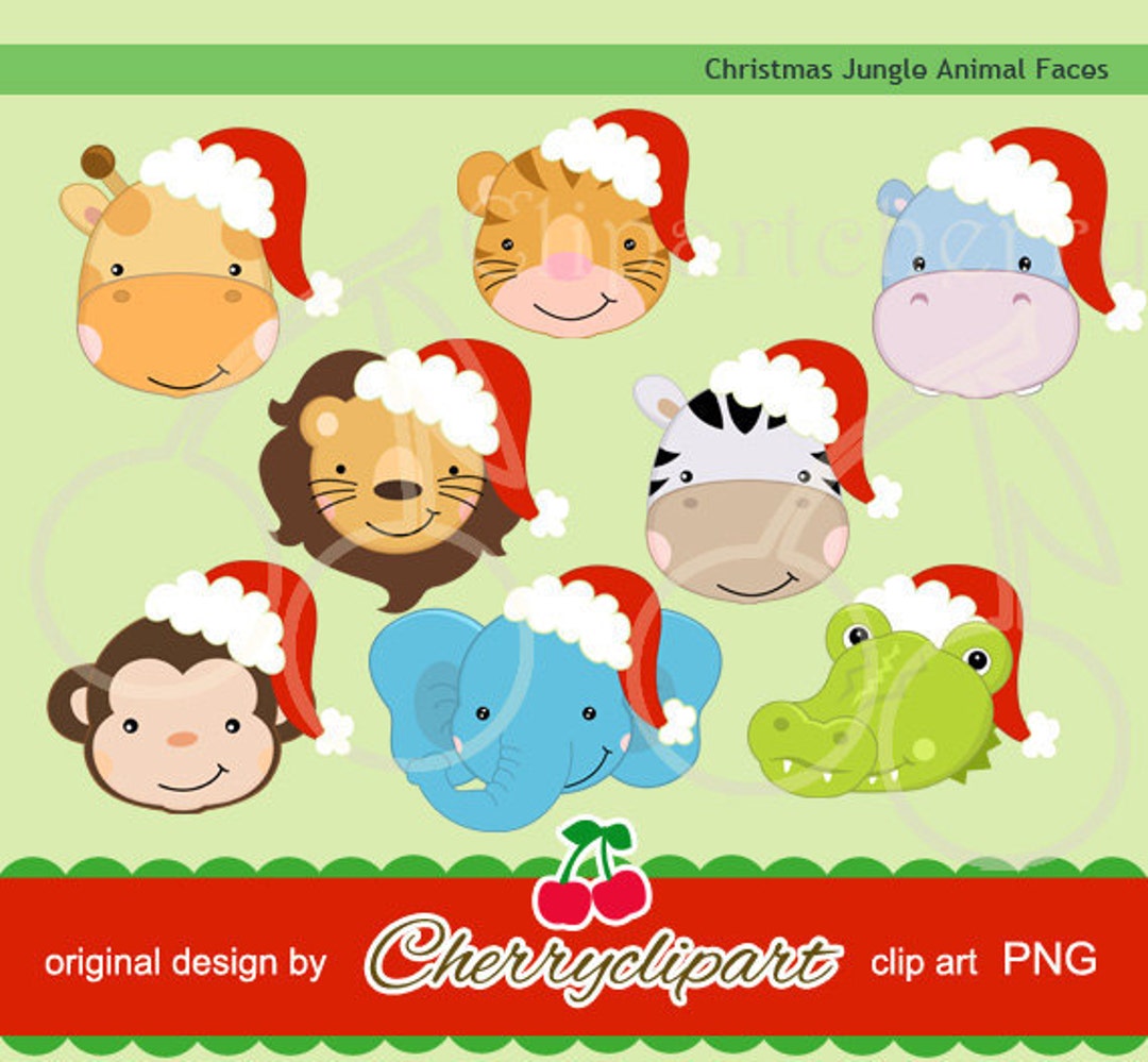 Christmas Jungle Animals Digital Clipart For-personal and Commercial ...