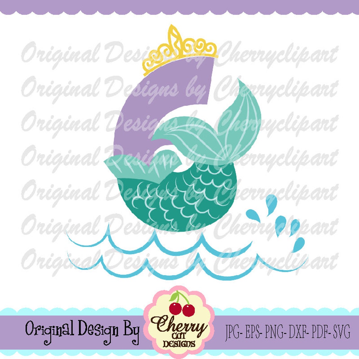Mermaid tail number 6 SVG Dxf Mermaid SVG Silhouette and | Etsy