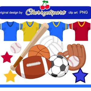 Sports Digital Clipart for Card Design Scrapbooking and Web - Etsy