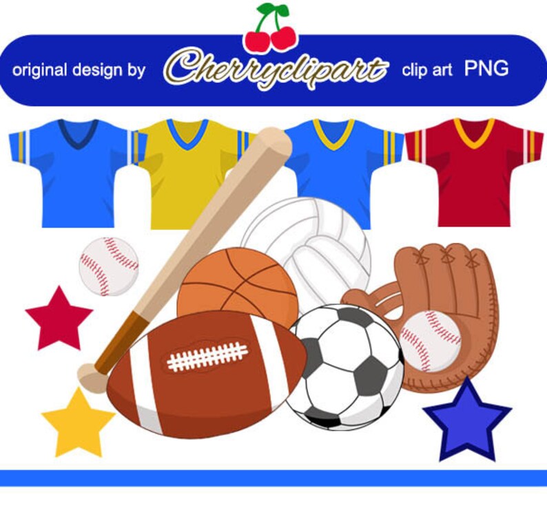 Sports Clipart: PNG Graphics for Scrapbooking (digital Download) - Etsy