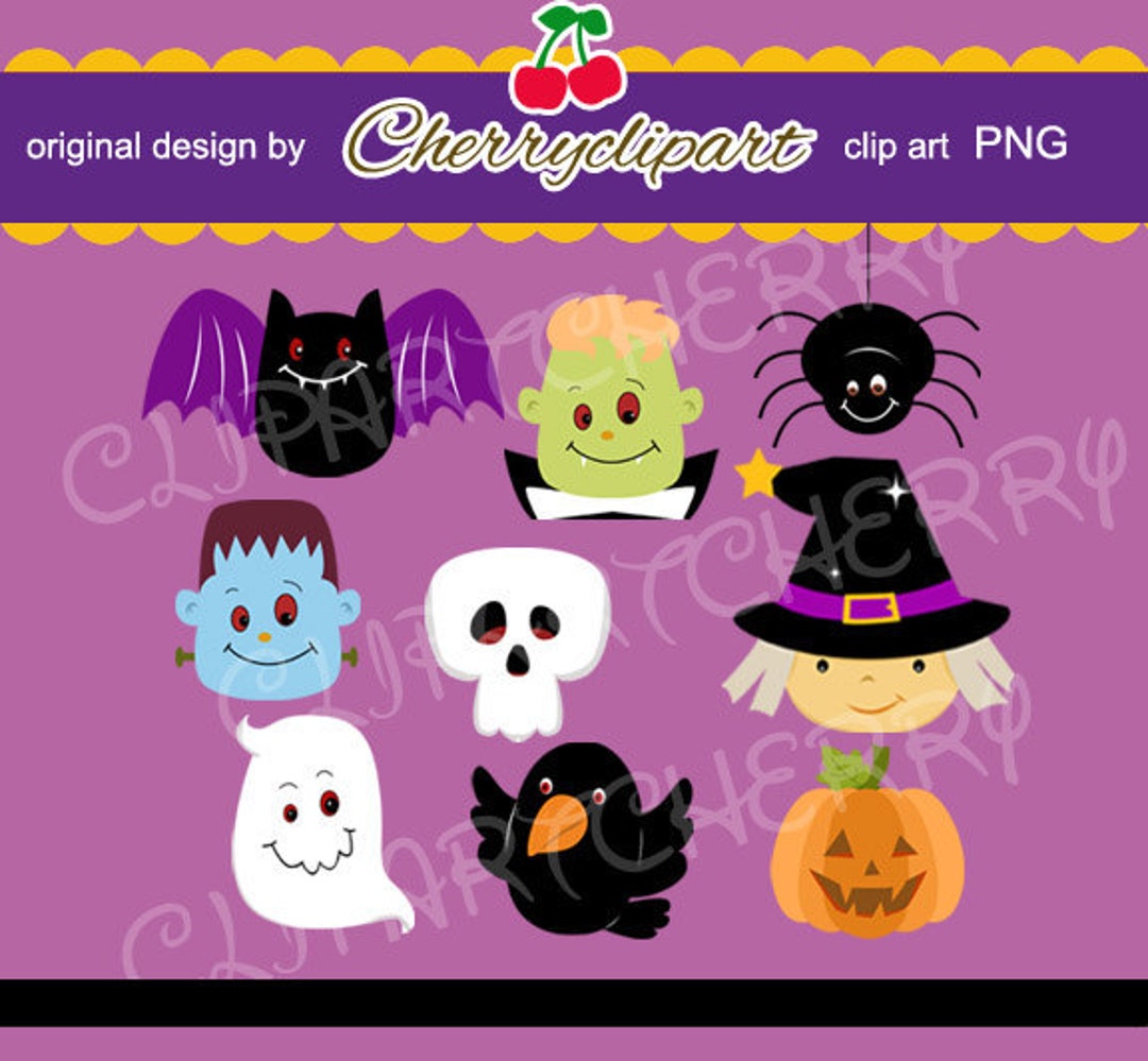 Halloween Scary Halloween Cute Digital Clipart personal and Commercial ...
