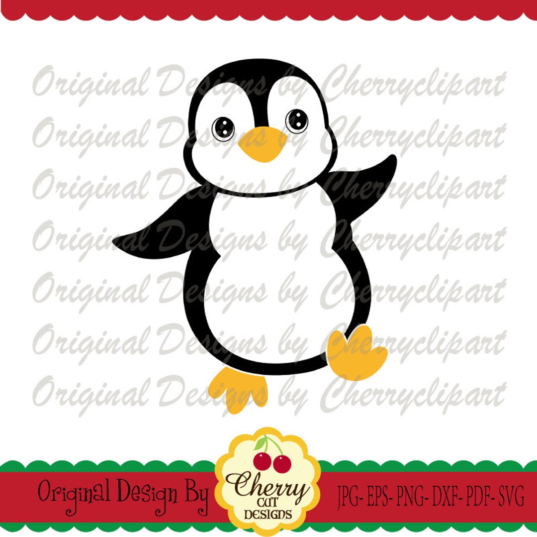 Penguin SVG DXF, Christmas Penguin Svg , Winter Penguin Svg Silhouette ...