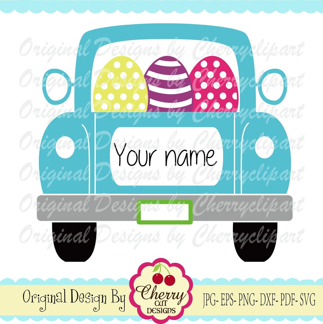 Easter Truck Svg, Truck With Eggs Svg, Easter Eggs Svg Silhouette ...