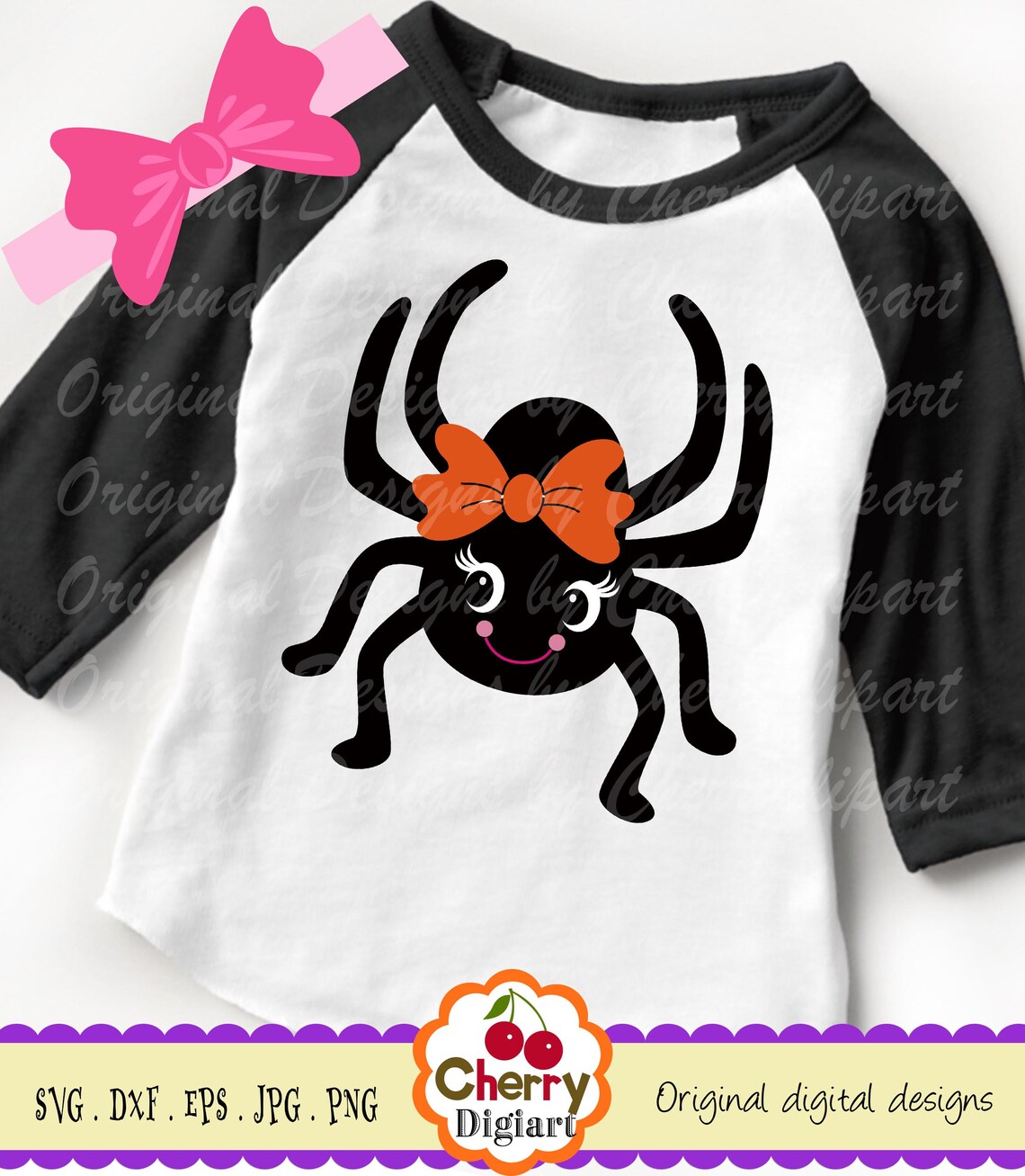 Halloween Spider Svg Spider Girl With Bow Svg Silhouette & | Etsy