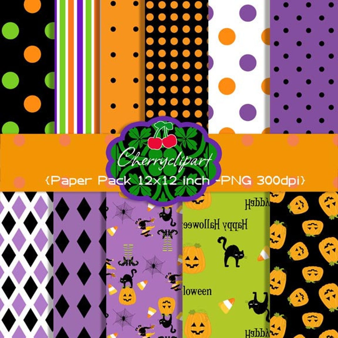 Halloween Party Digital Paper Pack-personal and Commercial Use - Paper ...