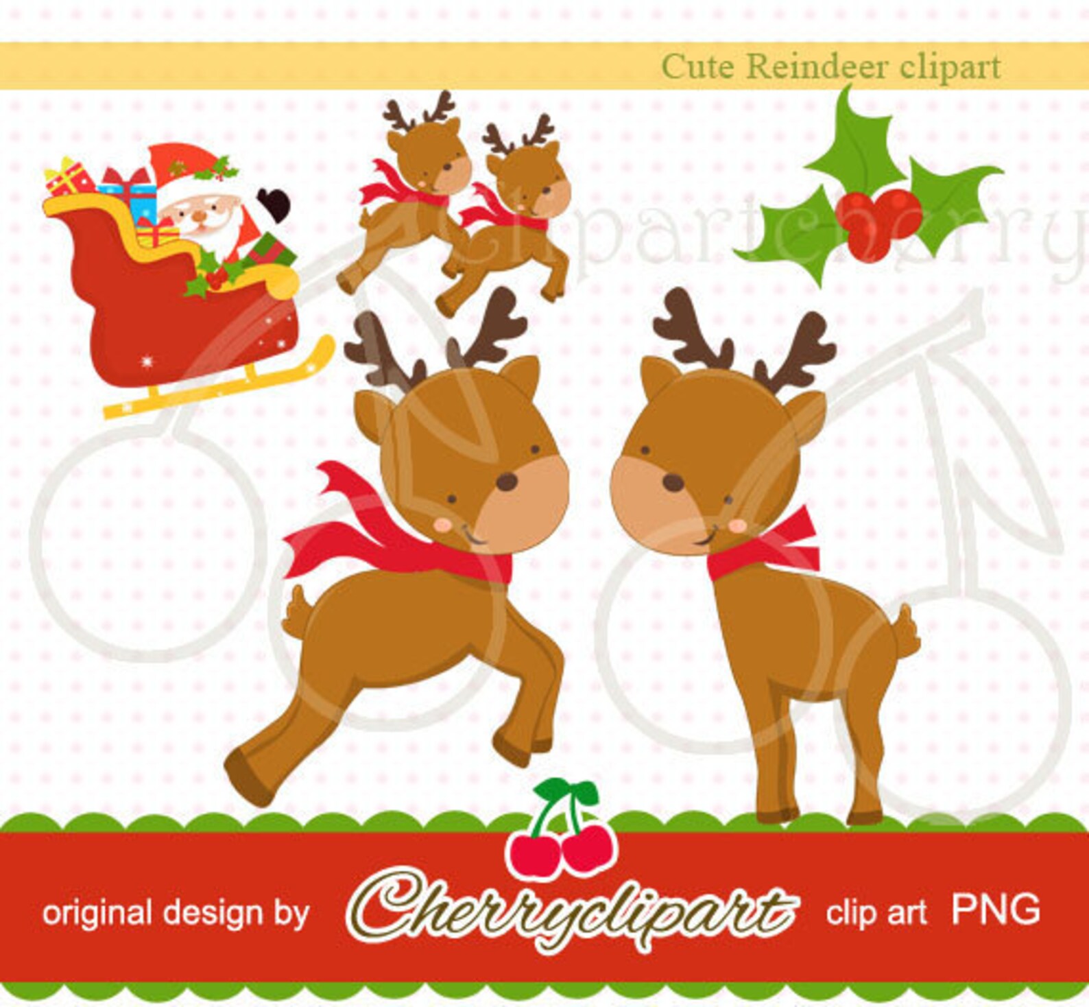 Cute Reindeer Clip Art-personal and Commercial Use Paper - Etsy