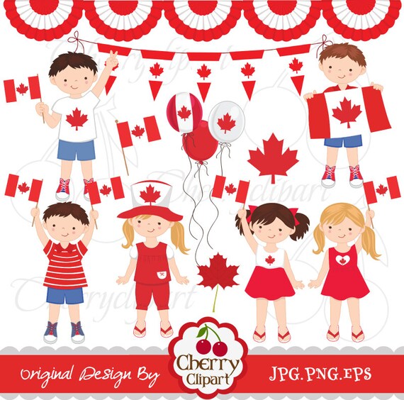Canadian Kids-canada Day Digital Clipart Set For-personal and | Etsy