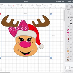 Christmas Reindeer Girl SVG Reindeer Face Silhouette & Cricut - Etsy