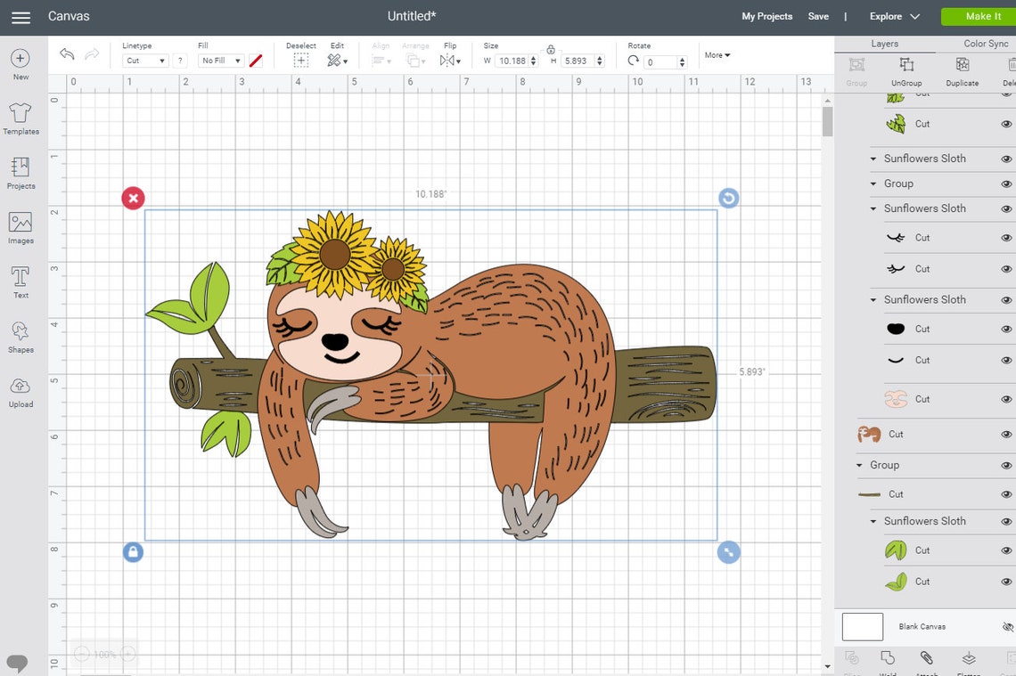 Sloth Svg Sunflowers Sloth Svg Sleepy Sloth Animal Svg - Etsy