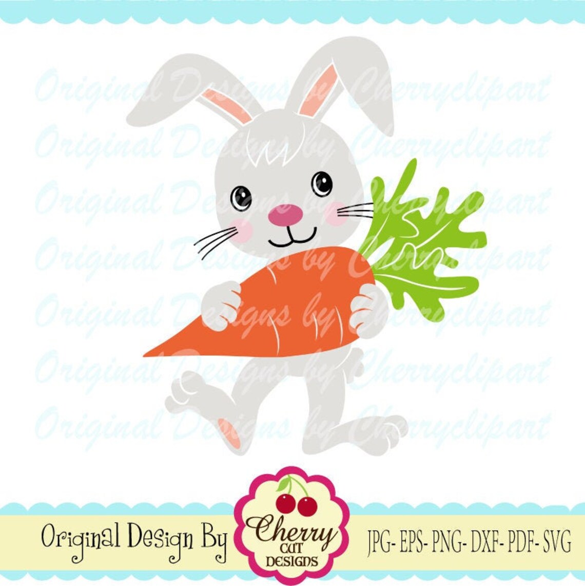 SVG Rabbit With Carrot Easter Bunny Svg Silhouette Cut Files - Etsy