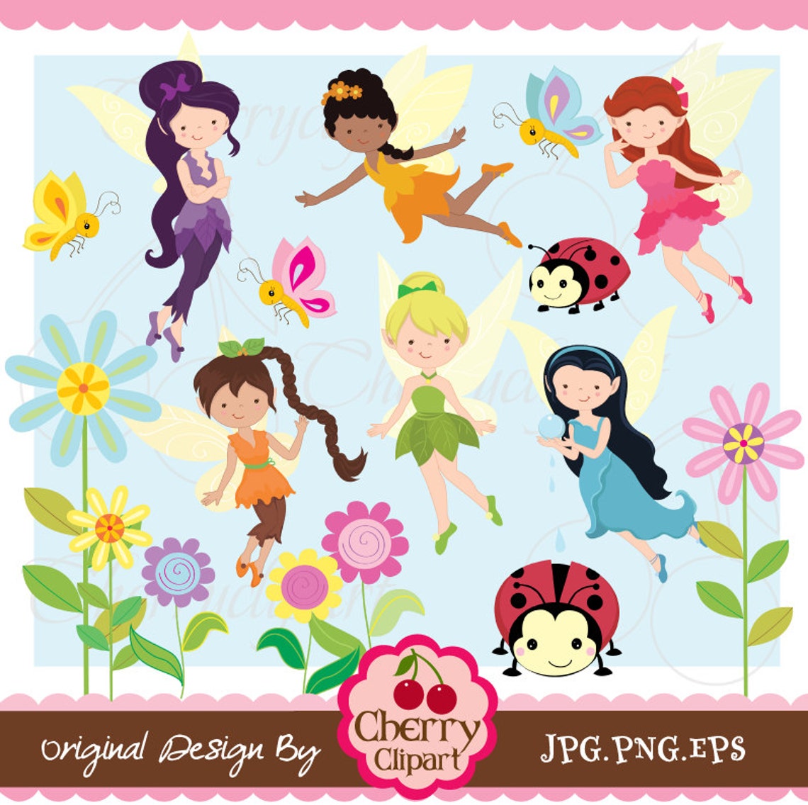 Cute Fairies Digital Clipart Set for personal and Commercial - Etsy