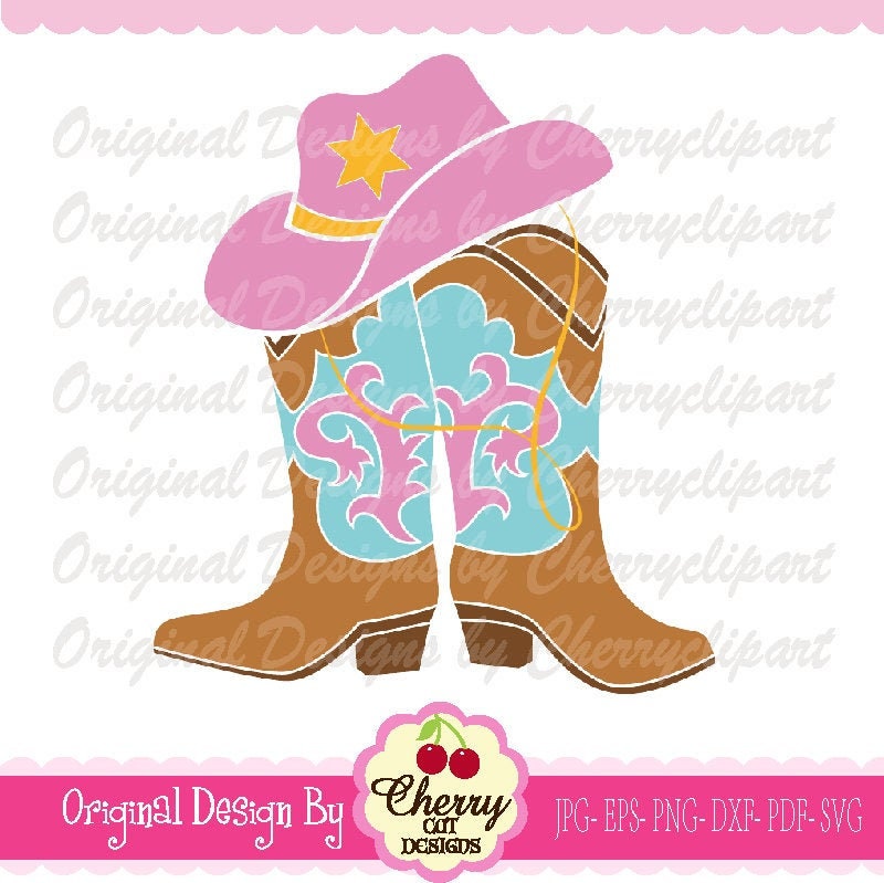 Botas vaqueras Silhouette svg dxf Silhouette & Cricut Cut | Etsy