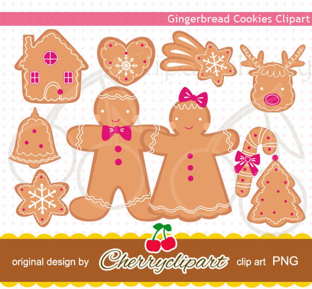 Gingerbread Cookies Digital Clipart For-personal and Commercial Use ...
