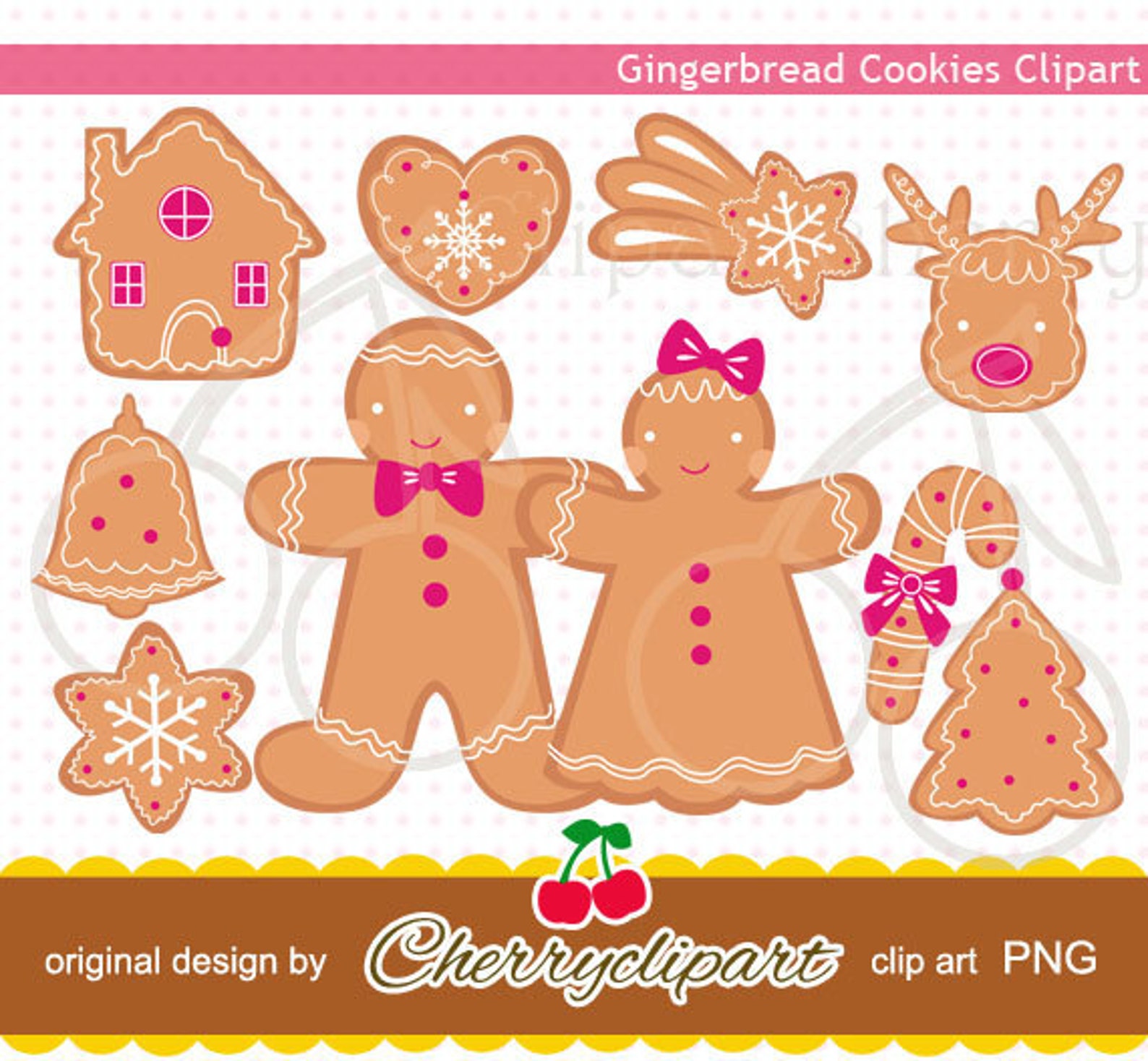 Gingerbread Cookies Digital Clipart For-personal and - Etsy