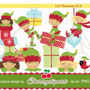 Lil Christmas ELF Digital Clipart-personal and Commercial Use-for Card ...
