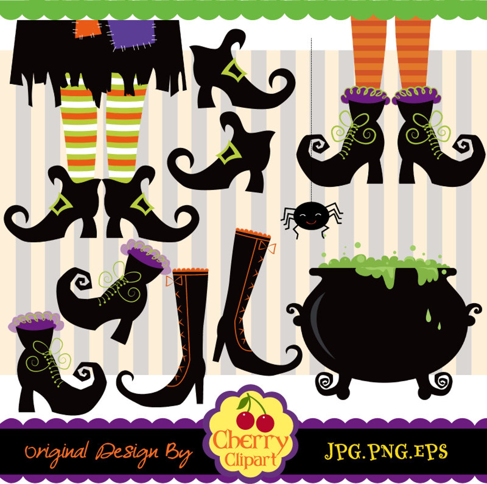 Halloween Witch Feet Witch Boots Digital Clip Art Set | Etsy