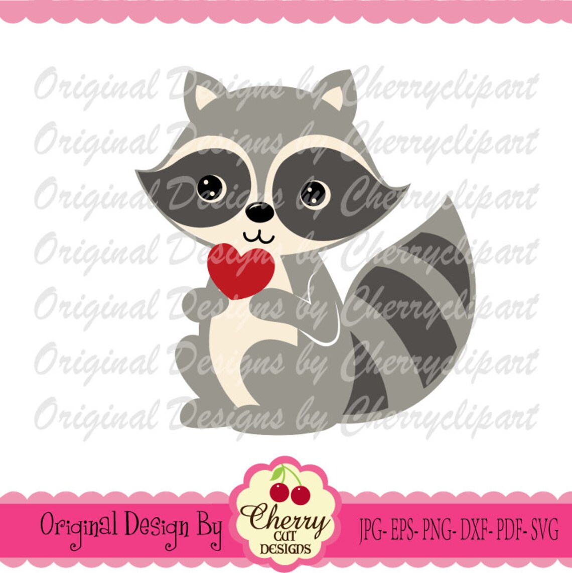Valentine Racoon with heart svg Racoon boy svg Silhouette & | Etsy