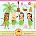 Luau Party Digital Clipart Set -personal and Commercial Use-paper ...