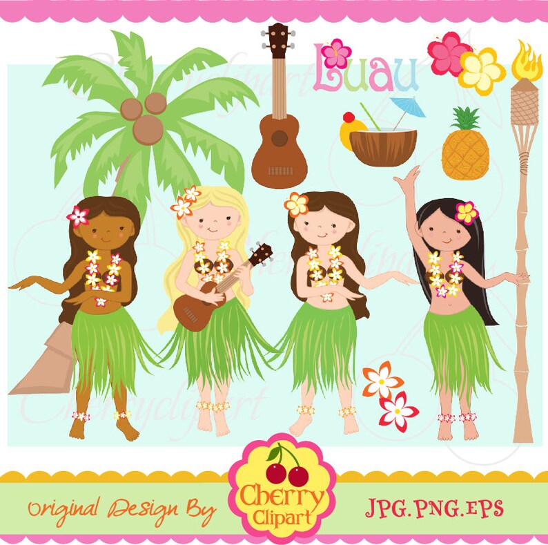 Luau Party Digital Clipart Set personal and Commercial - Etsy Hong Kong