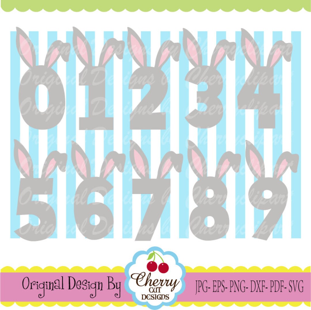 Easter Svg,rabbit Numbers ,bunny Numbers, Rabbit Numbers Birthday ...